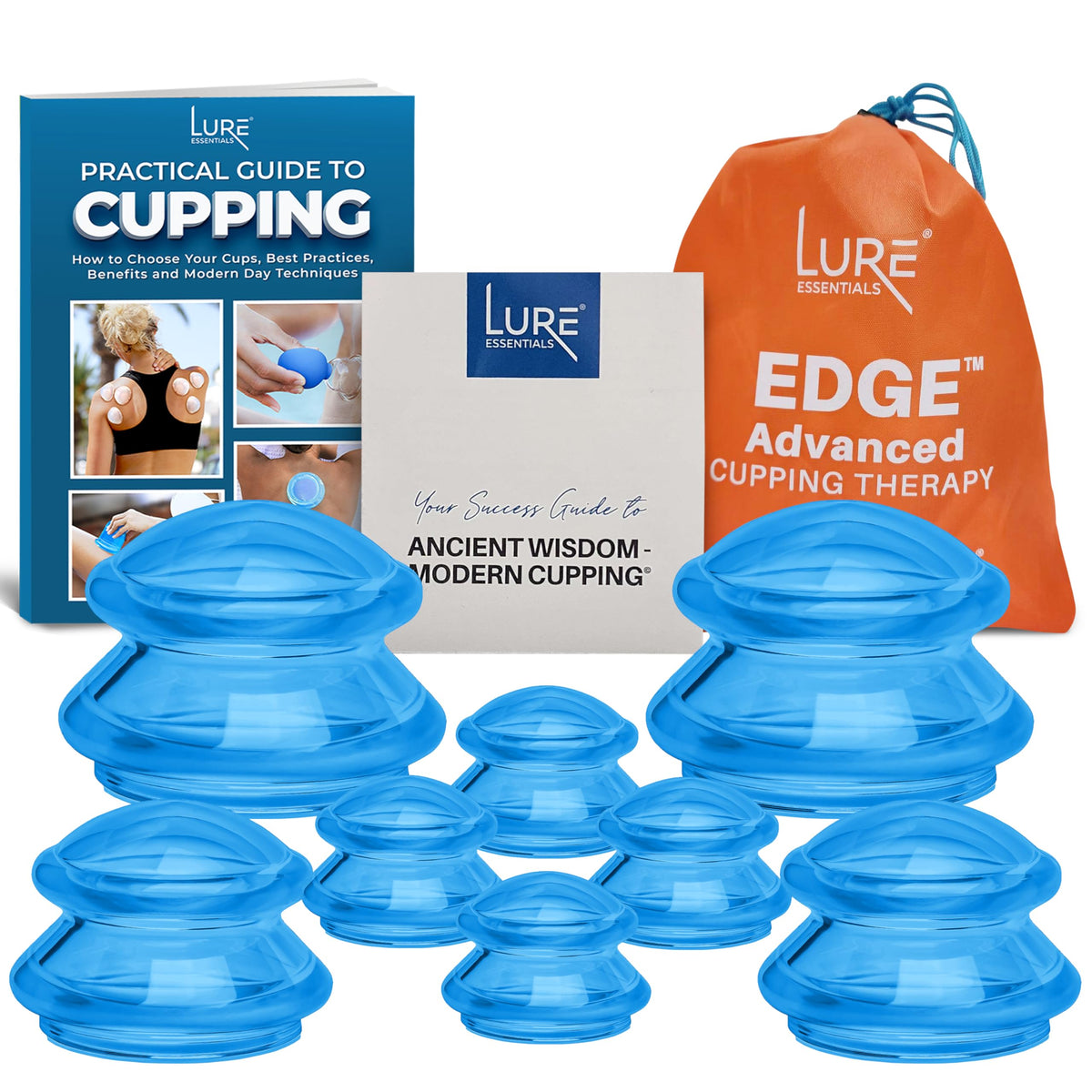 LURE Essentials Edge Cupping Therapy Set - Cupping Kit for Massage The