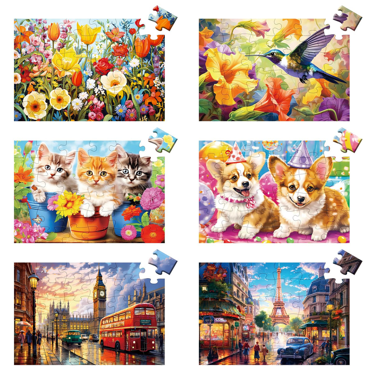 6 Packs 36 Pieces Large Puzzles for Seniors,Dementia Puzzles for Elder