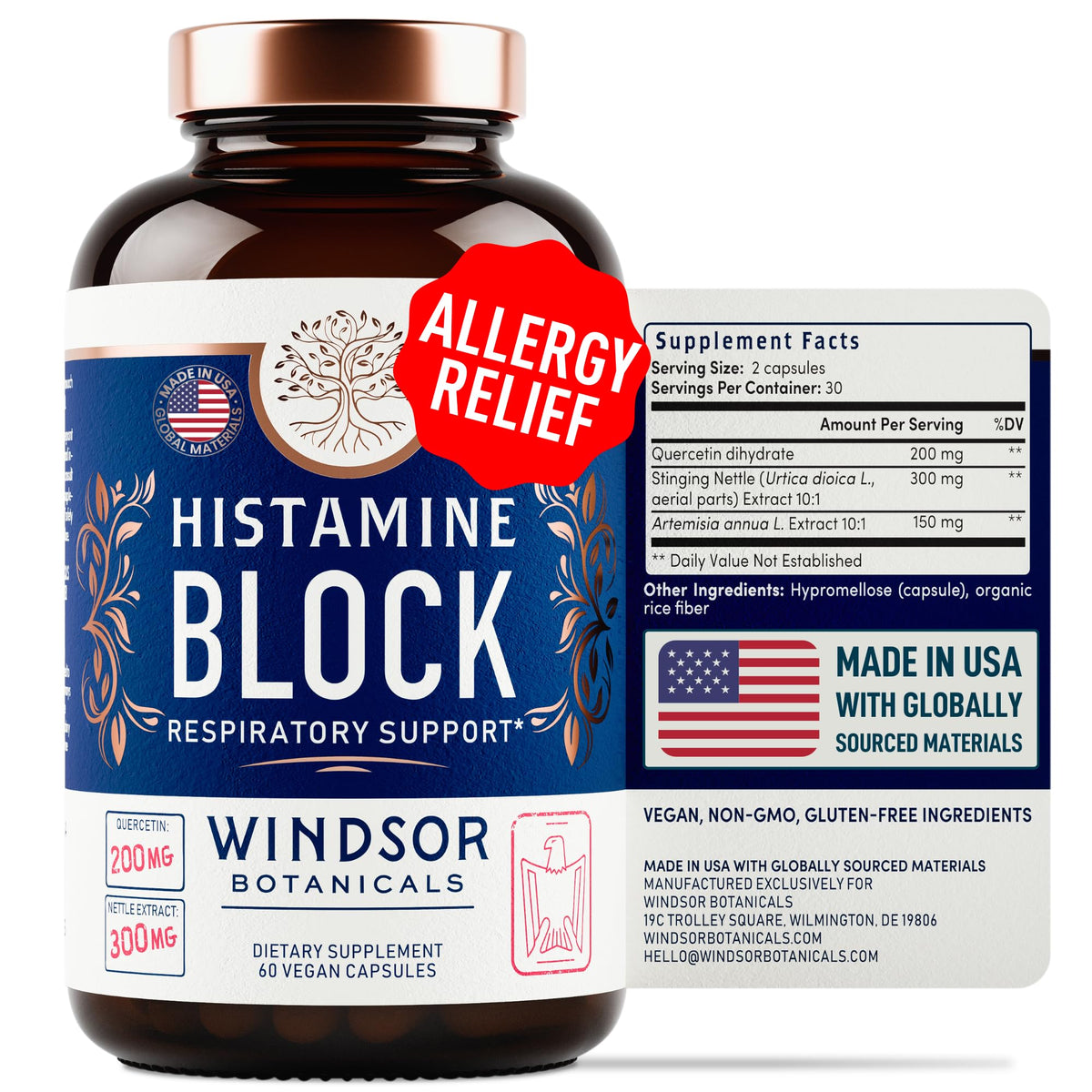 Histamine Block Capsules for Alergies - Quercetin Allergy and Histamin