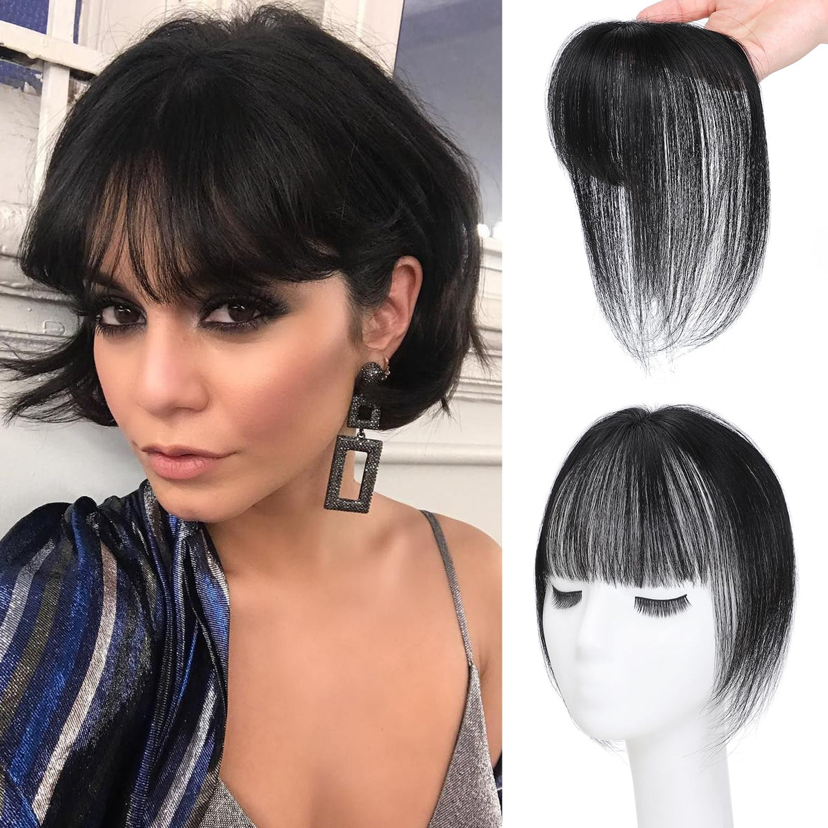 NAYOO Bangs Hair Clip in Bangs Human Hair 360° Cover Wipsy Bangs Hair