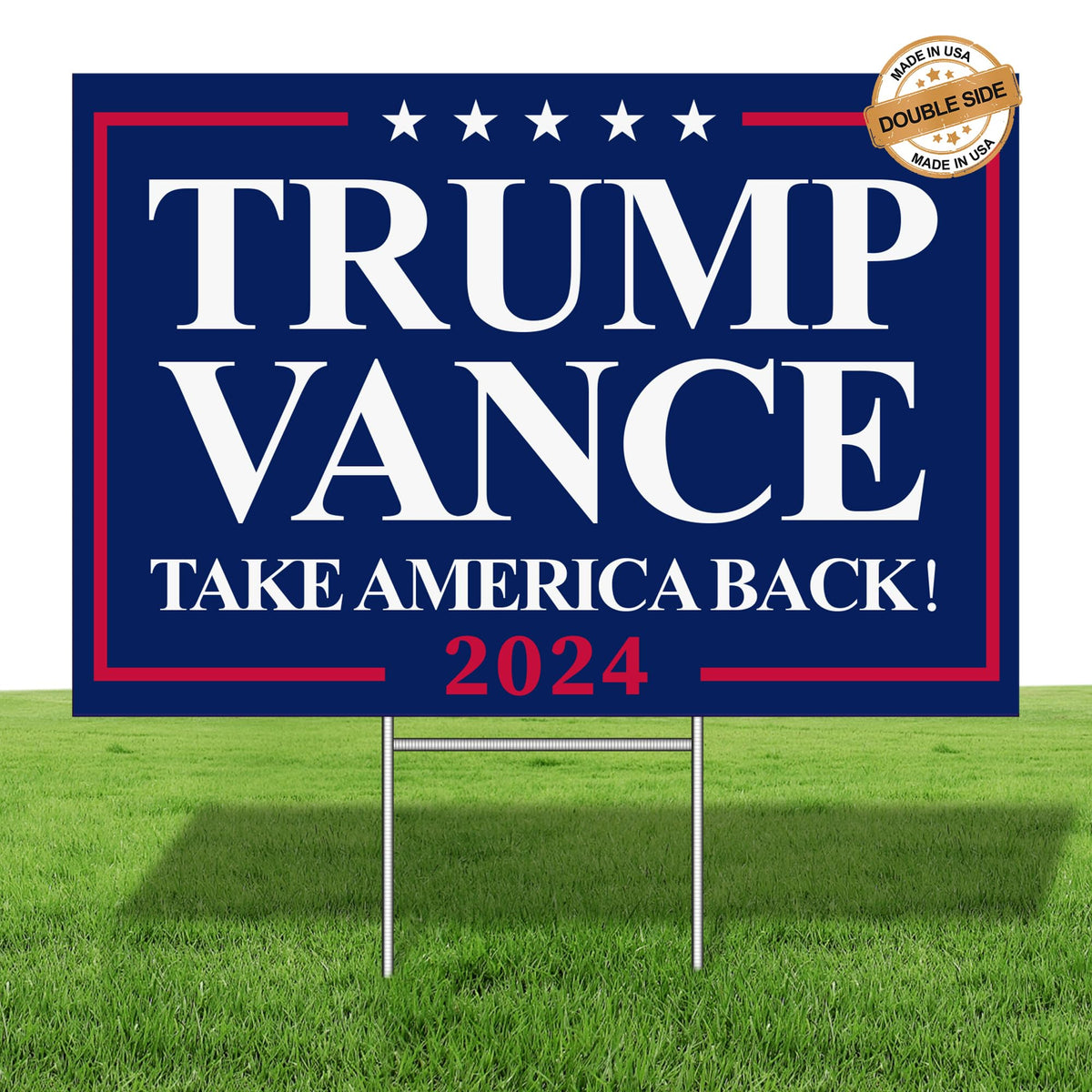 Trump Vance Yard Sign, Trump JD Vance 2024 Yard Sign,18×12 Inch Take A