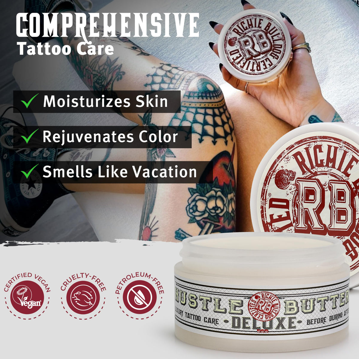 Hustle Butter Deluxe- Tattoo Aftercare 148 ml (2 Pack) Tattoo Balm, He