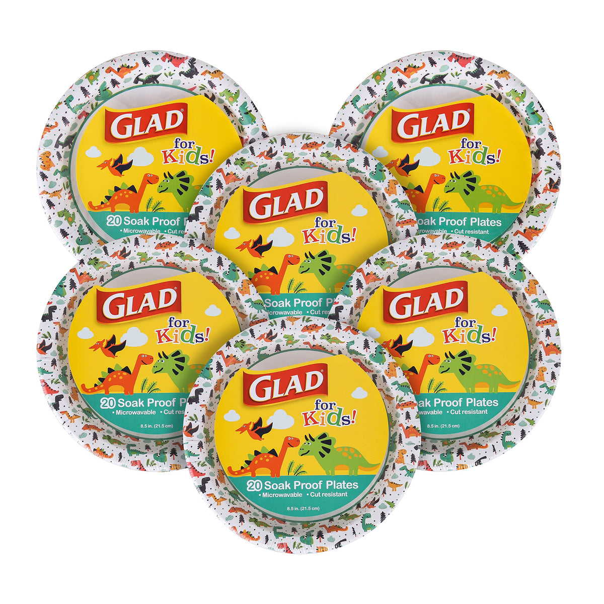 Glad for Kids 8 1/2-Inch Paper Plates | Small Round Paper Plates with