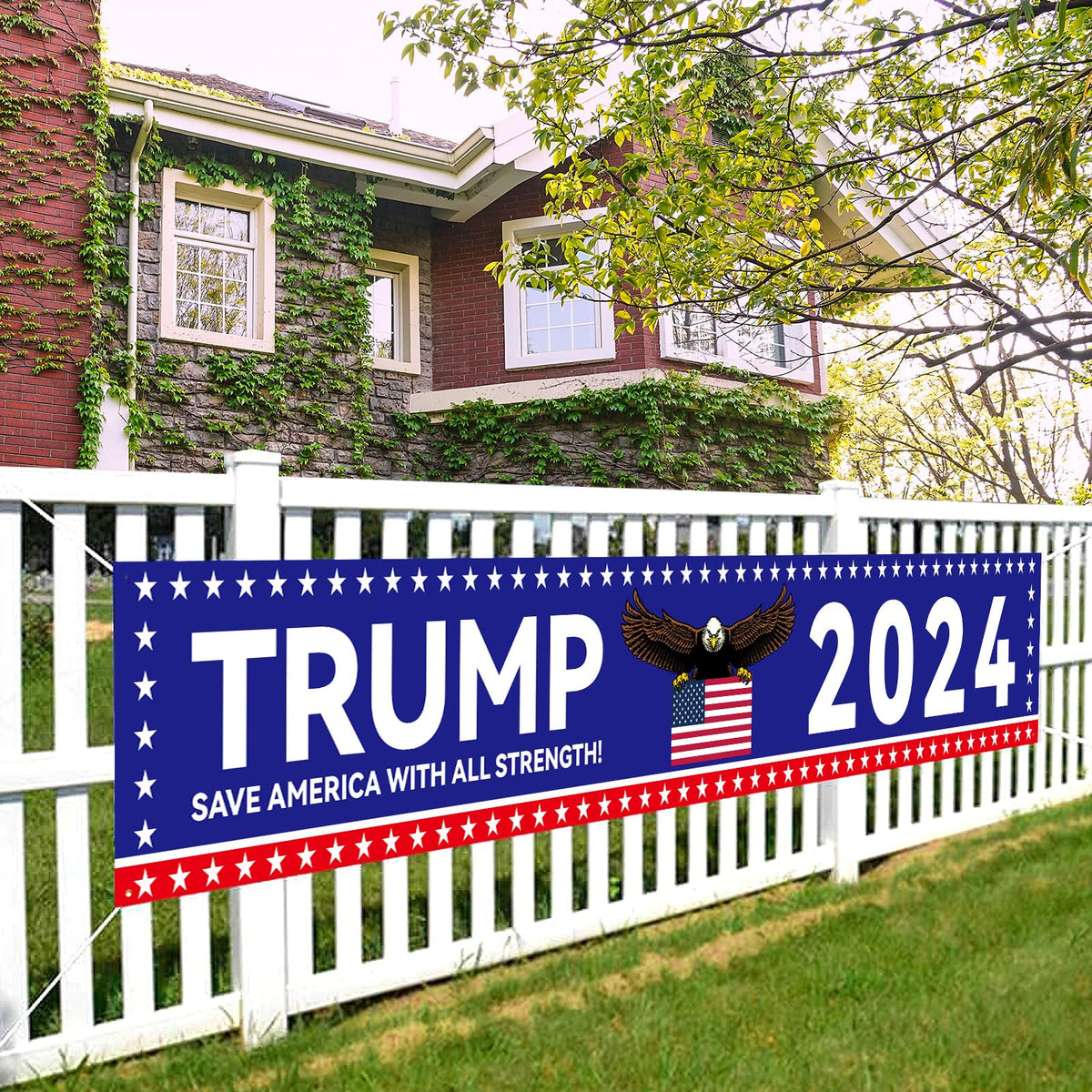 Trump Banner, 118.11x19.69 Inch Trump 2024 Banner Fence Large Trump Ba