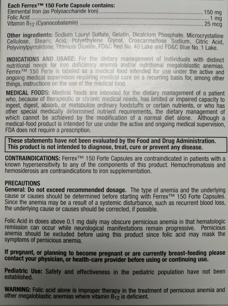Ferrex 150 Forte Capsules - 100 Count Blister Pack – kate-minimalist