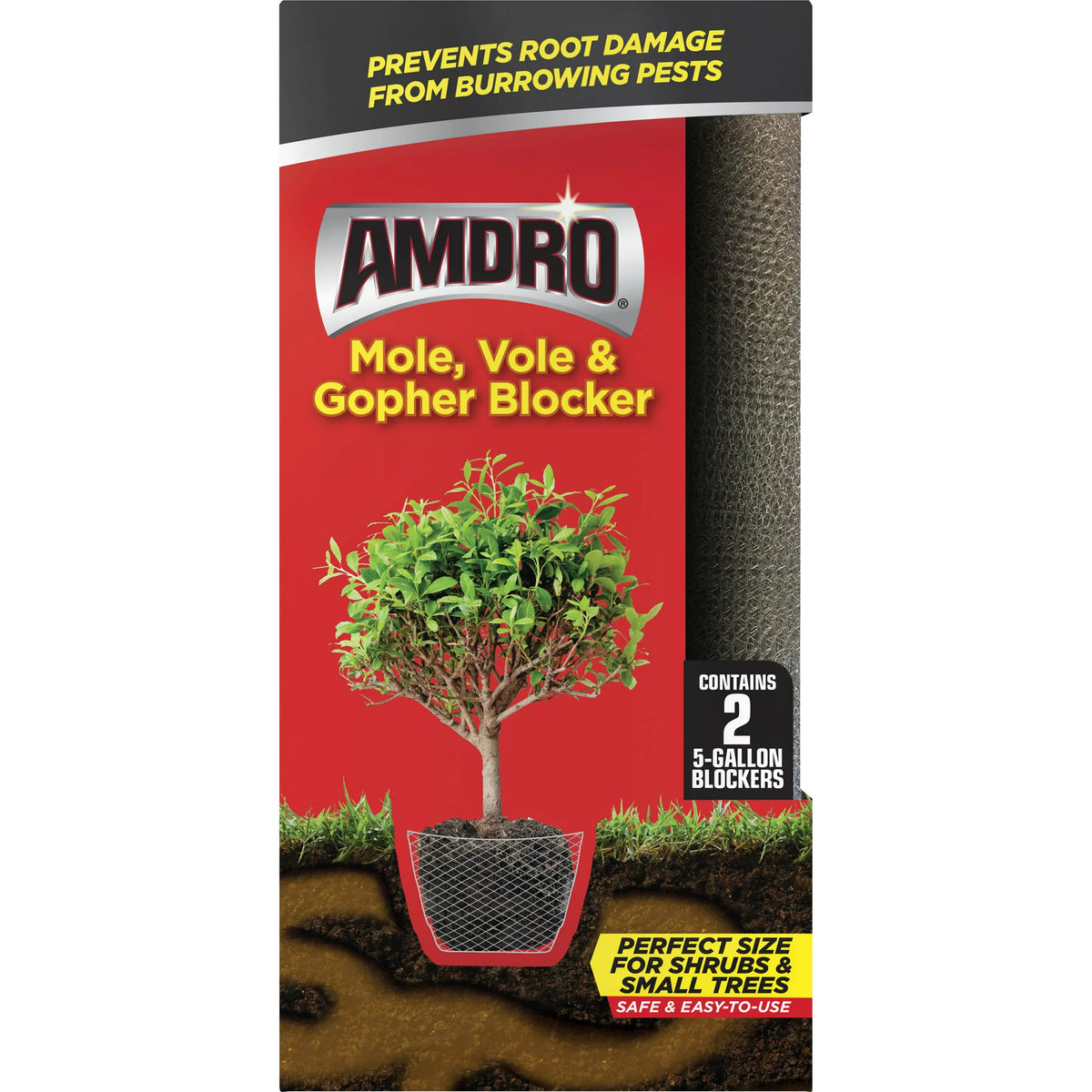 Amdro Mole Vole Gopher Blockers Pkg of (2) 5 Gallon Blockers Shrubs Tr