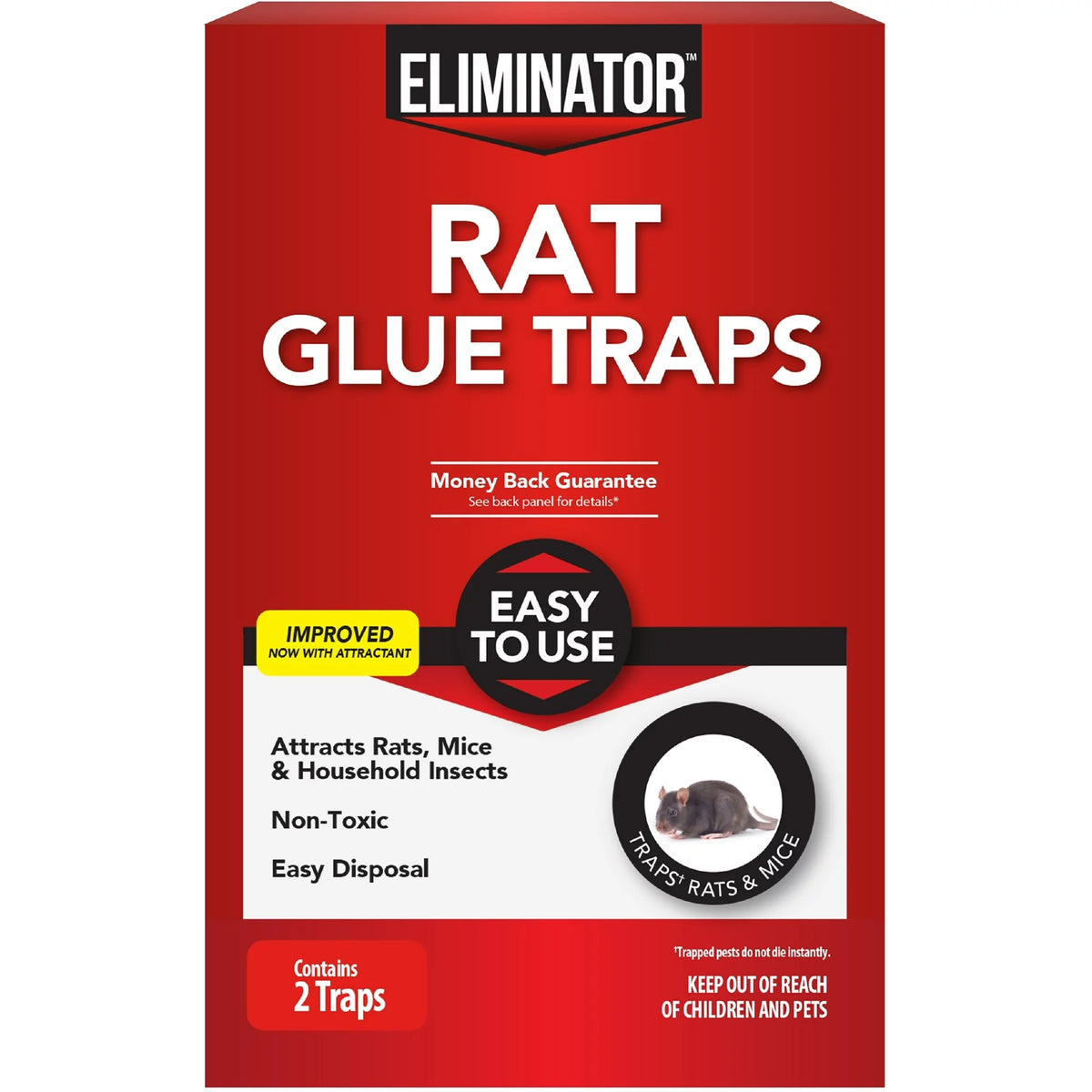 ELIMINATOR Rat Mouse Glue Trap 2 Pack Total of 4 traps no bait require