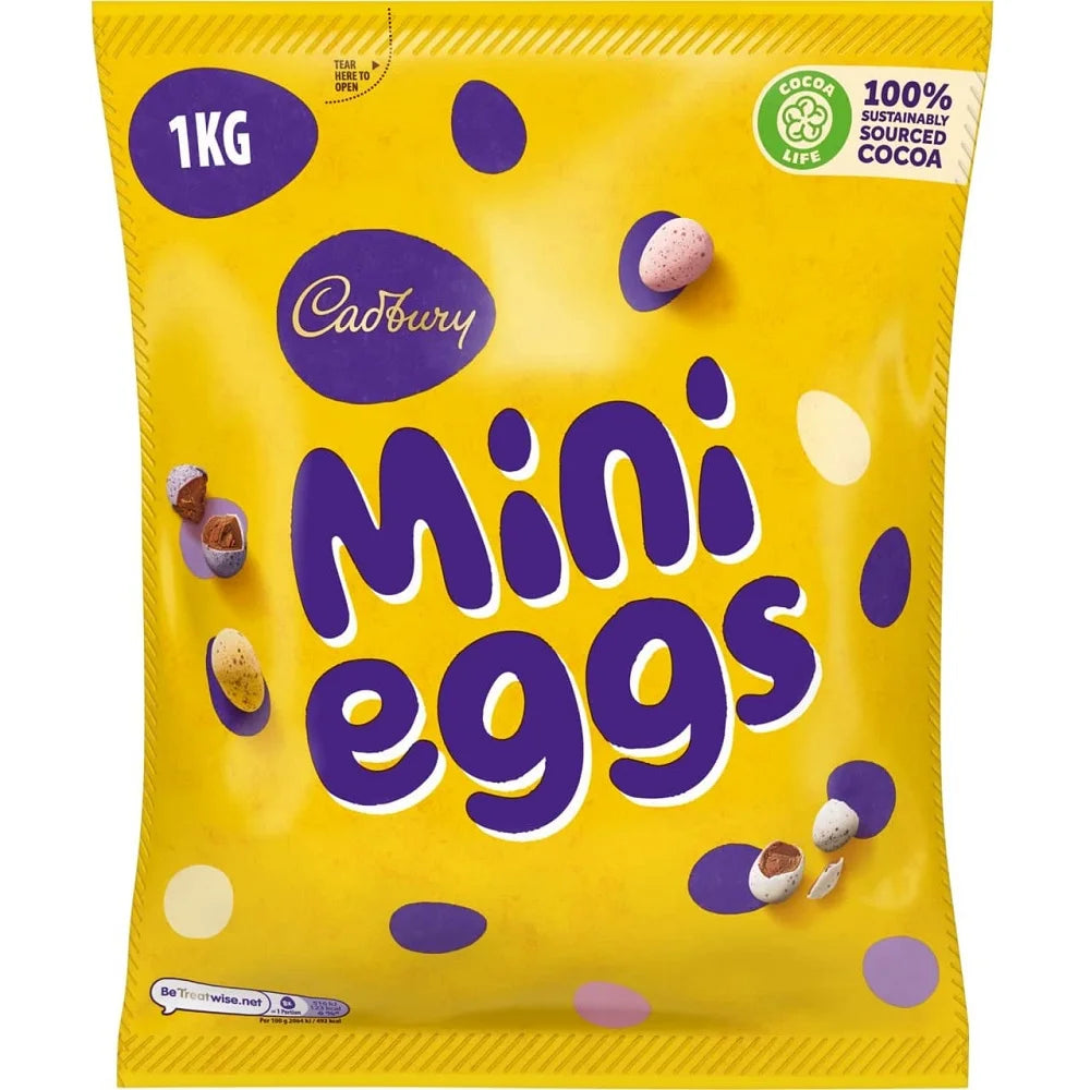 HERSHEY'S Cadbury Mini Eggs Milk Chocolate With Crisp Shell Candy, Eas