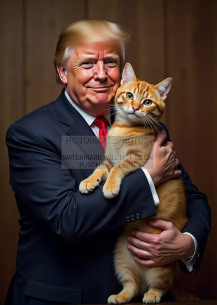 PRESIDENT DONALD TRUMP HUGGING A TABBY CAT MAGA 5X7 AI PHOTO – kate ...