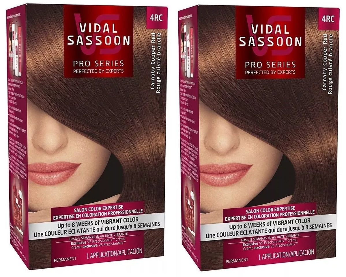 VIDAL SASSOON Pro Series Hair Color, 4RC Dark Copper Red, 1 Kit - 2pac ...
