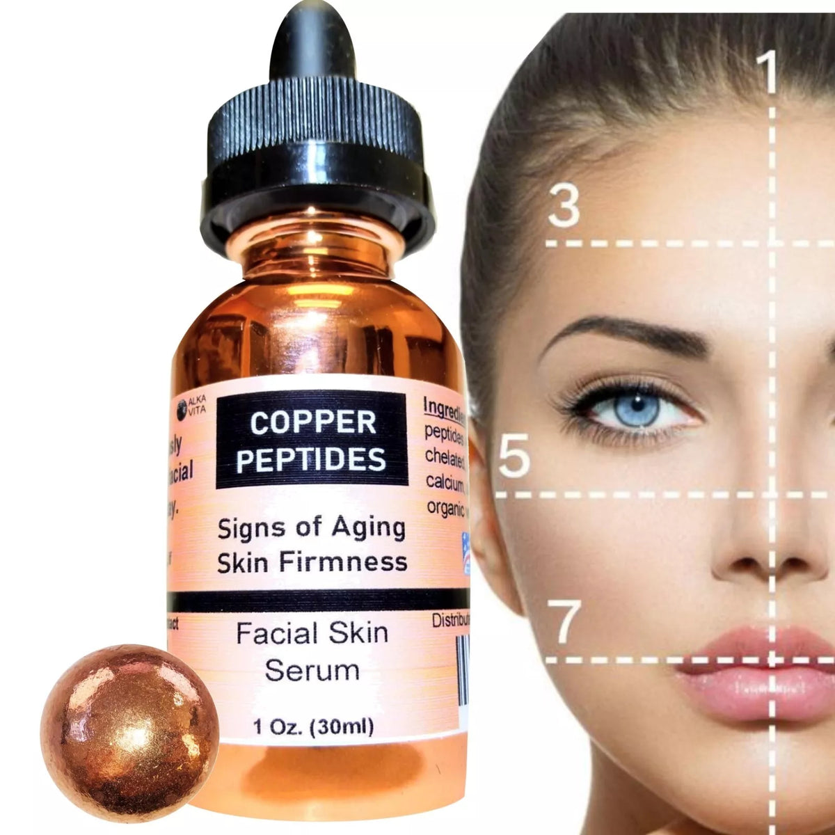 Copper Peptides Skin Serum Face Wrinkle Anti-aging Chelated Amino Acid ...