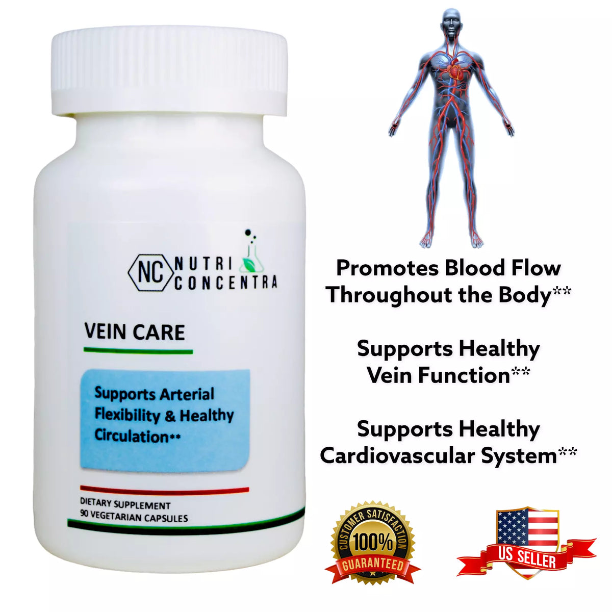 Vein Supplement, 90 Capsules, 750 mg, Clean vein, Increase vein elasti