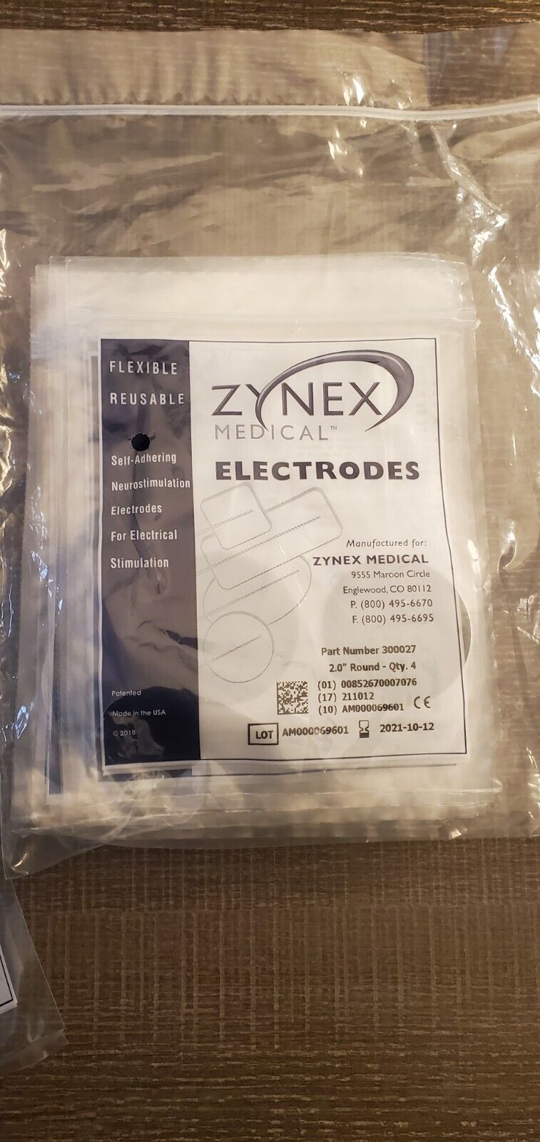 New Zynex Medical Tens Unit Electrodes 2" Round Pads 40 [10 Packs Of 4