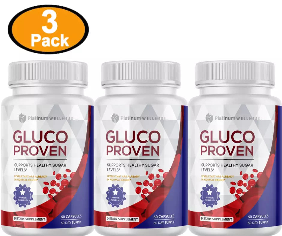 3 (PACK) Gluco Proven, Blood Sugar Formula