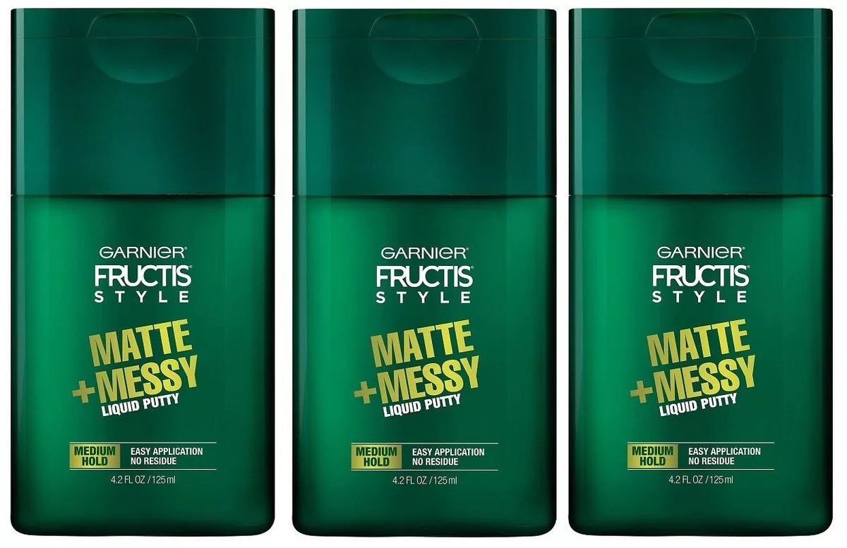 GARNIER Fructis Style Matte & Messy Liquid Hair Putty for Men, 4.2 Oun ...