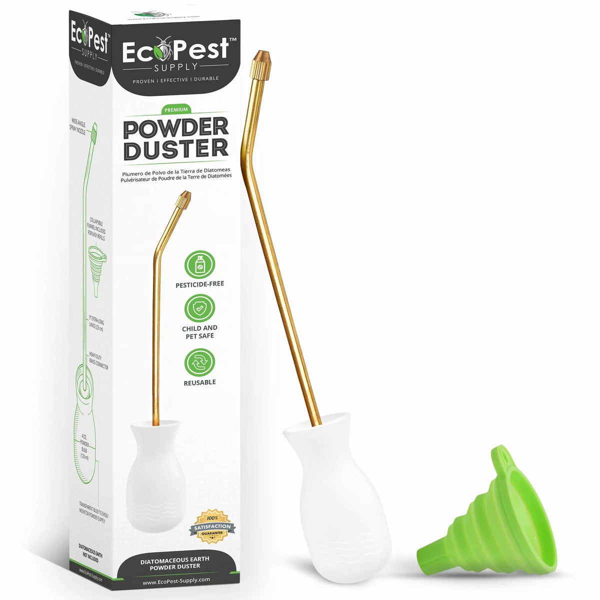 Powder Duster | Pest Control Powder Applicator for DE and Other Powder
