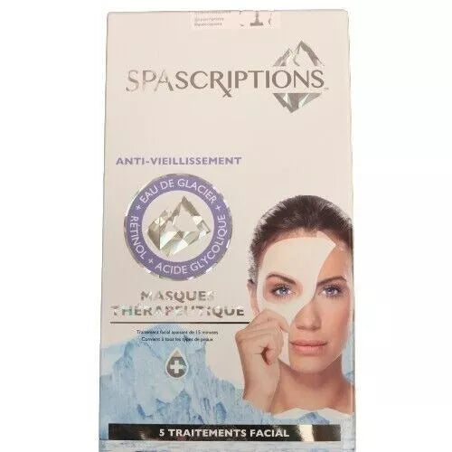 SPACRIPTIONS 3 Pack Spascriptions Anti-Aging Spa 5 Mask, 3 x 5 = 15 Fa ...