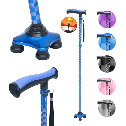 FANECO Walking Cane for Women/Men, Free Standing Folding Cane for Seni