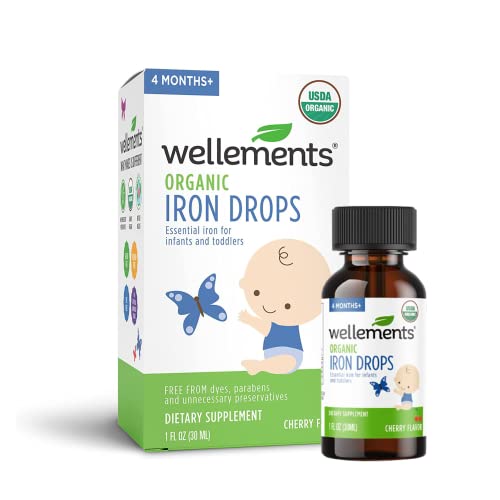Wellements Organic Iron Drops for Babies | Essential Liquid Iron Suppl