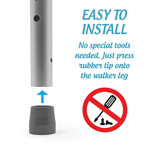 Universal Walker Replacement Legs with Free Rubber Tips - Gray - 1 Pai ...
