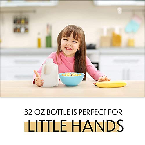 (12Pk) Mini Milk Jugs Plastic With Lid Quart Size Jugs Empty Milk Jugs ...