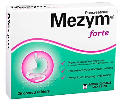 Mezym 3500, 20 Tablets (Dietary Supplement, Pancreatin Enzymes for dig ...