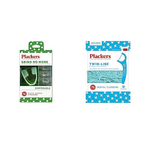 Plackers Grind No More Night Guard, 16 Count & Twin-Line Dental Flosse