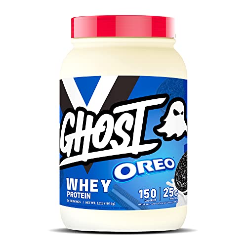 GHOST Whey Protein Powder, Oreo - 2LB Tub, 25G of Protein - Cookies