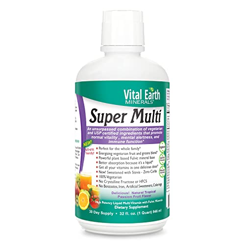 Vital Earth Minerals Super Multi - Liquid Multivitamins for Women, Men