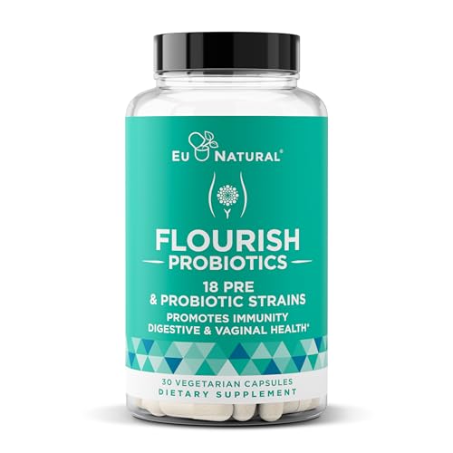 Flourish Probiotics + Prebiotics for Women – Gut and Digestion, Urinar