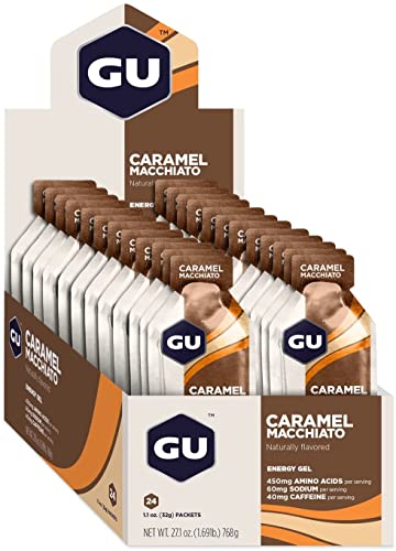 GU Energy Original Sports Nutrition Energy Gel, 24-Count, Caramel Macc ...