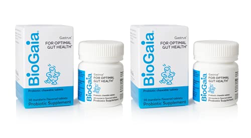 BioGaia Gastrus Chewable Tablets, Adult Probiotic Supplement for Stoma