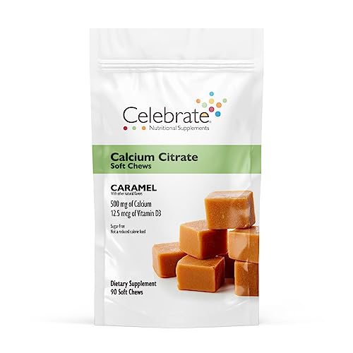 Celebrate Calcium Citrate Soft Chews, 500 mg, Caramel - 90 Count