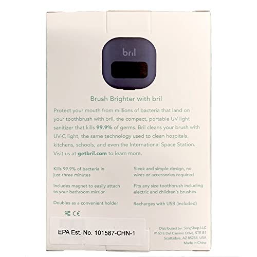 Bril UV-C Toothbrush Sanitizer, Portable Sterilizer, Cover, Holder, an ...