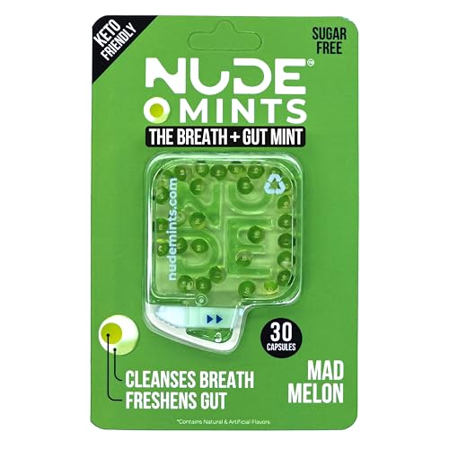NUDE Breath Mints for Bad Breath - Mad Melon | Keto Friendly, Gluten F