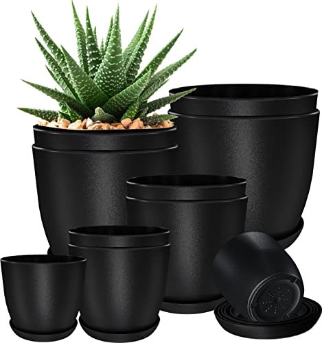 Utopia Home - Plant Pots Indoor with Drainage - 7/6.6/6/5.3/4.8 Inches