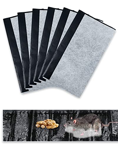 SEEKBIT 6 Pack Rat Sticky Traps, Black Fabric Material Catching Mouse