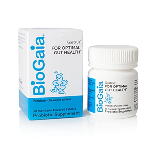 BioGaia Gastrus Chewable Tablets, Adult Probiotic Supplement for Stoma
