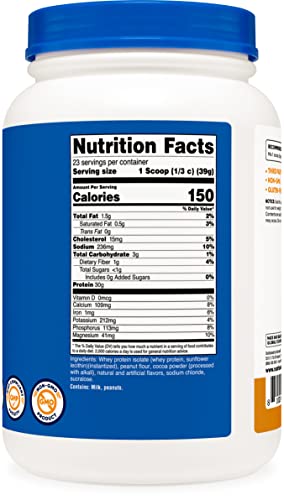 Nutricost Whey Protein Isolate (Chocolate Peanut Butter, 2 Pound) Prot ...