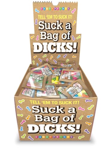Candy Prints Suck A Bag of Dicks Assorted Flavors 100 Bags Per Counter