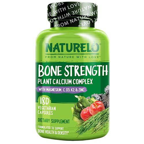 NATURELO Bone Strength - Plant-Based Calcium, Magnesium, Potassium, Vi