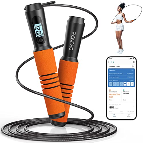 RENPHO Jump Rope with Counter, Smart Jumping Rope with APP, Fitness Sk