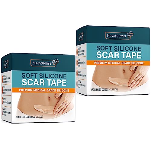 NUVADERMIS Silicone Scar Tape for Surgical Scars - 120" x 1.5" Roll