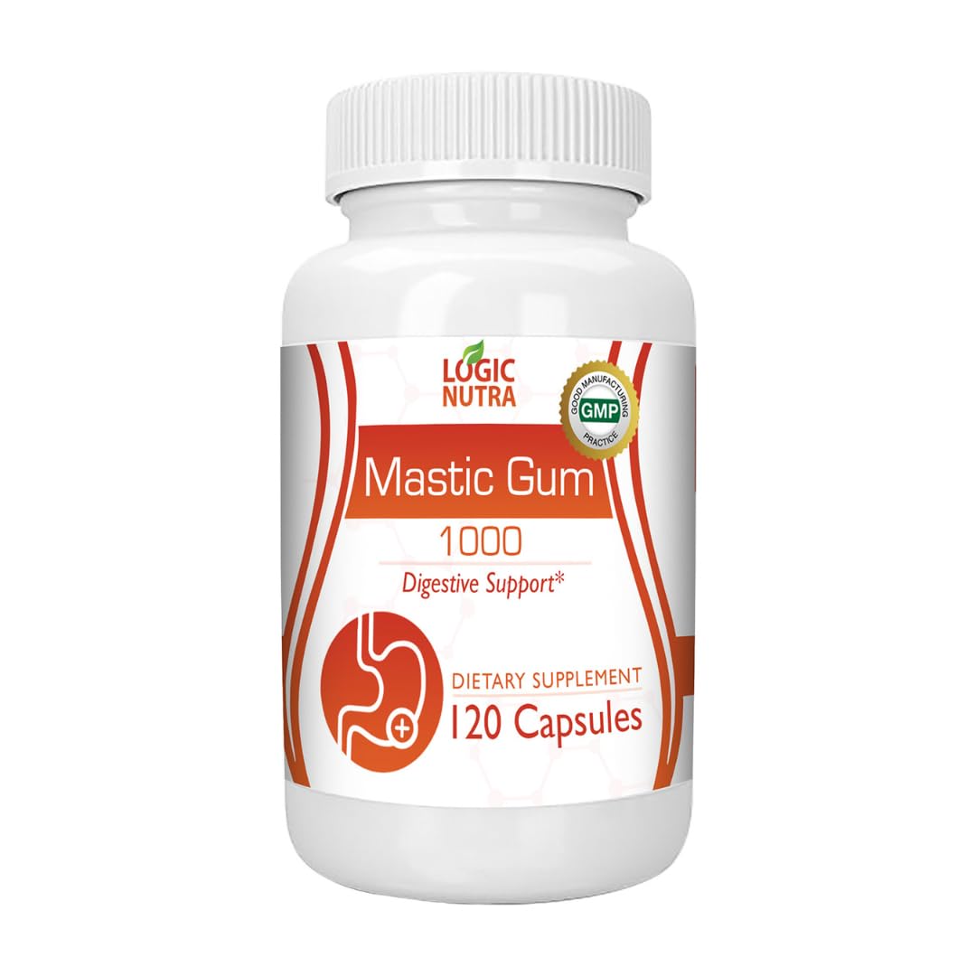 Logic Nutra Mastic Gum 1000 mg, 2 Capsules per Serving - Bottle Contai