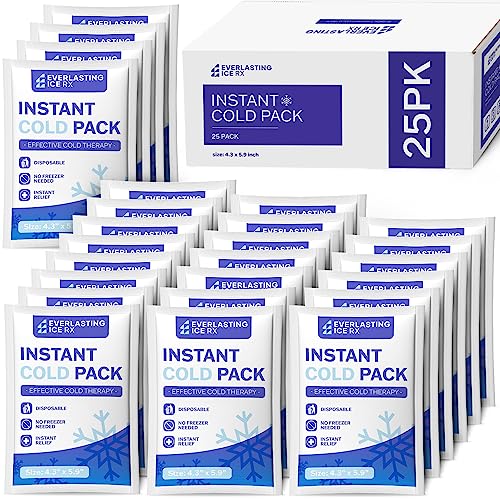 25 Pack - Instant Cold Packs - Instant Ice Packs for Injuries | Dispos