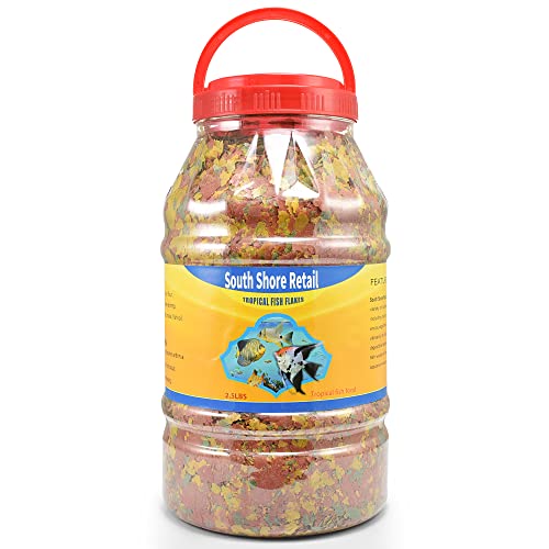 Premium Color Enhancing Tropical Fish Food Flakes - 2.5lb Bulk Fish Fo