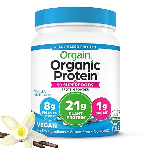 Orgain Organic Protein + Superfoods Powder, Vanilla Bean - 21g of Prot ...