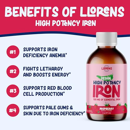 Iron Supplement Liquid Iron High Potency Iron for Women & Adults by Ll ...