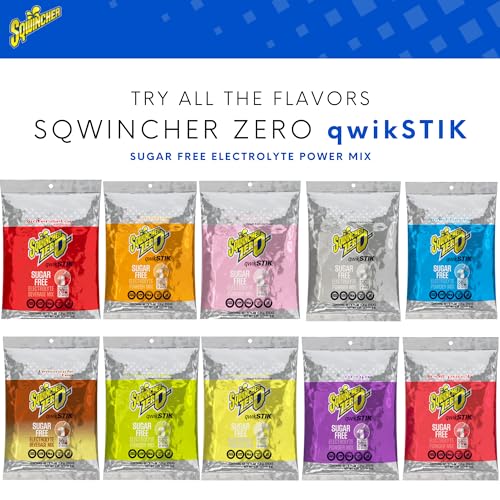 Sqwincher Zero Qwik Stik Sugar Free, Cool Citrus, .11 0z (Pack of 50 ...