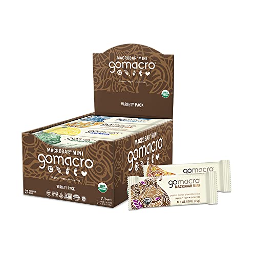 GoMacro MacroBar Mini Organic Vegan Protein Bars - Variety Pack (0.9 O